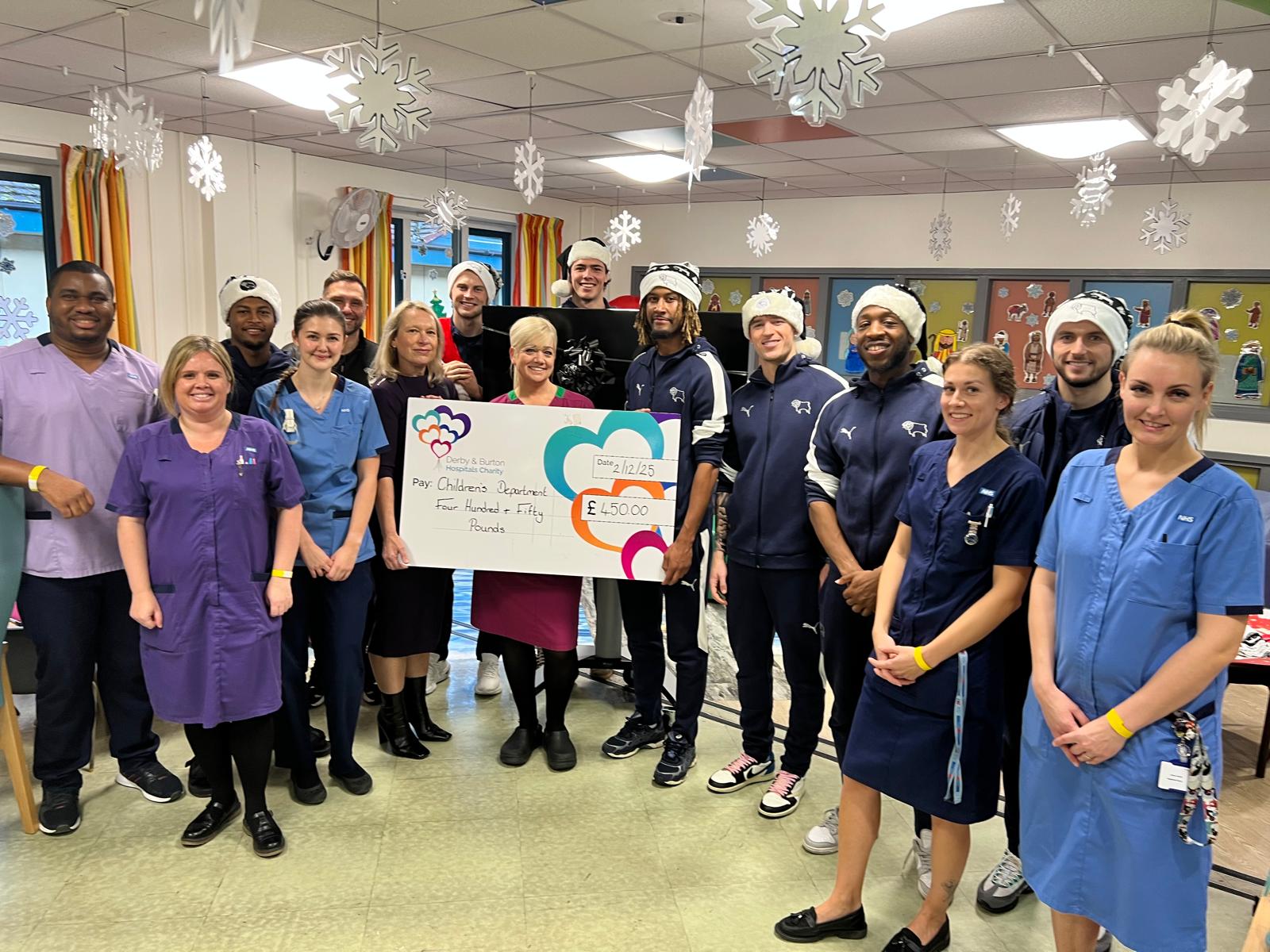 Rams players bring festive cheer to hospital patients - Marketing Derby