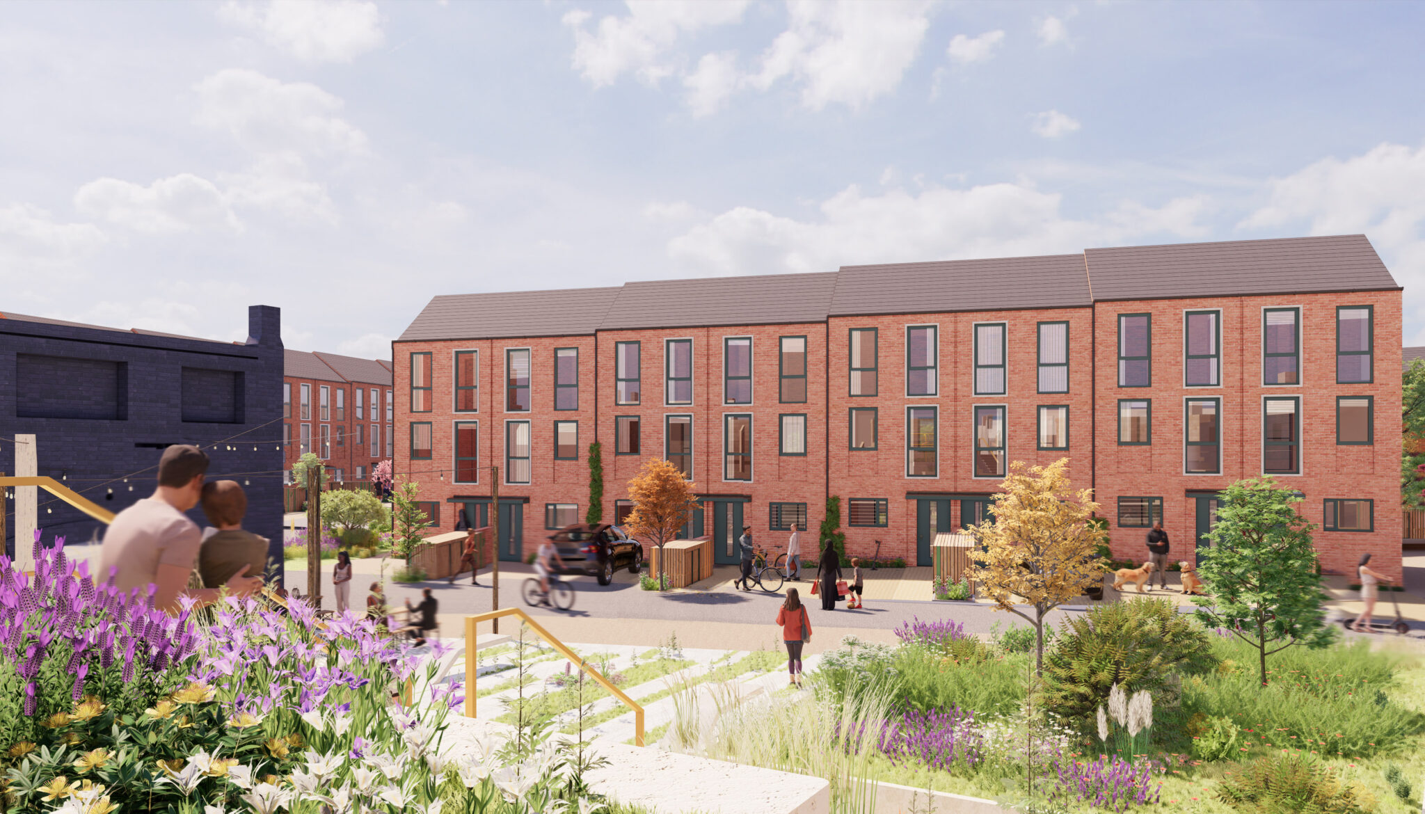 First roofs installed on houses at £80m Friar Gate Goods Yard scheme ...